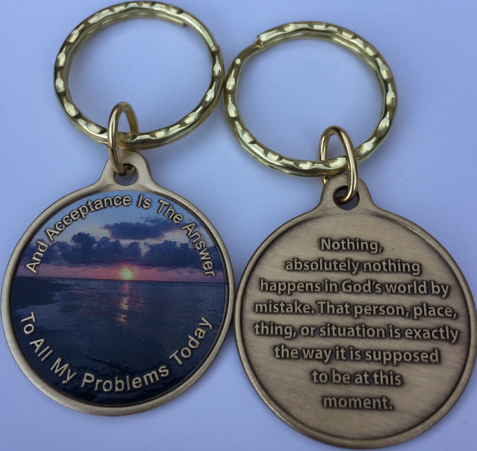 Acceptance Is The Answer Beach Sunrise Color Bronze AA Keychain 449 417 ...