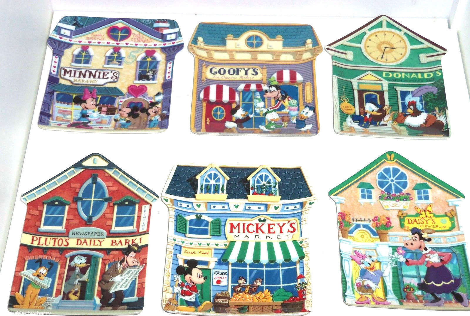 Disney Mickey Village Collector Plate Bradford Exchange Complete Set ...