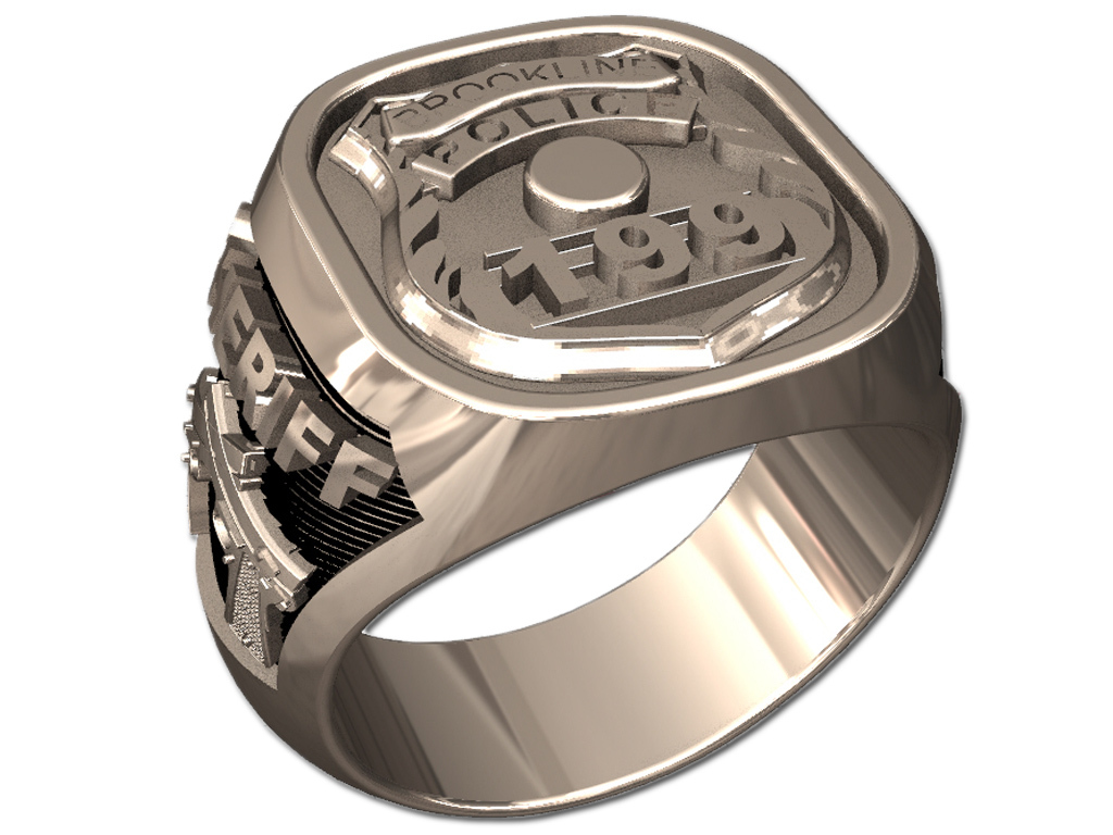 POLICE BADGE RING-Sterling Silver - Fine Jewelry