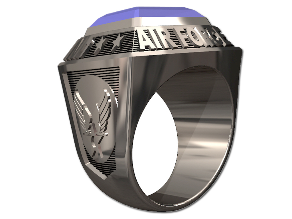 US AIR FORCE RING MENS CHAMPIONSHIP STYLE-Sterling Silver - Fine Jewelry