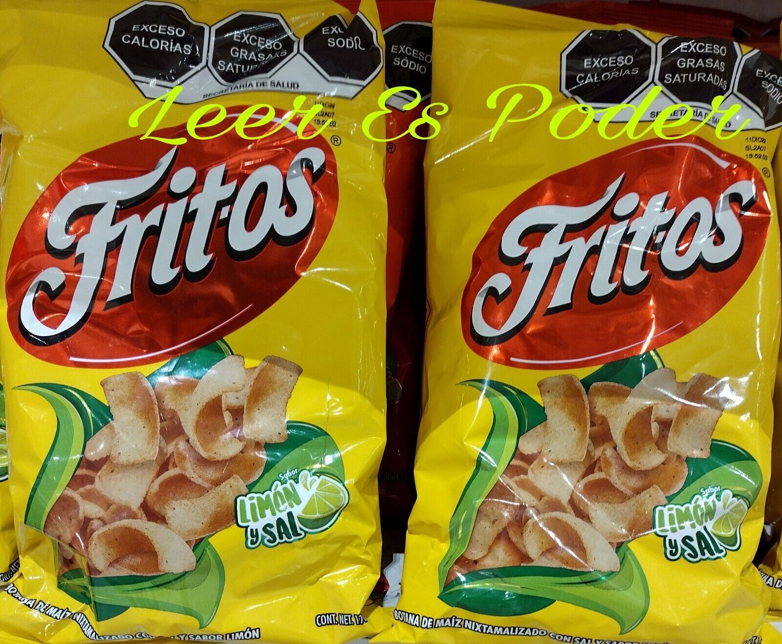 2X SABRITAS FRITOS CORN CHIPS LIMON Y SAL - 2 GRANDES de 170g c/u ...