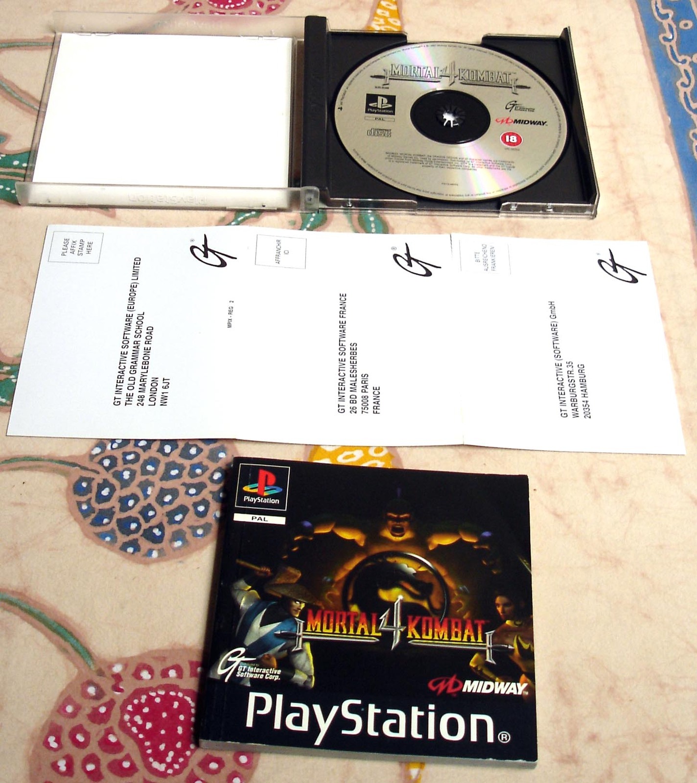 Mortal Kombat 4 Sony Playstation Sony Playstation PSX PAL (Euro Release ...
