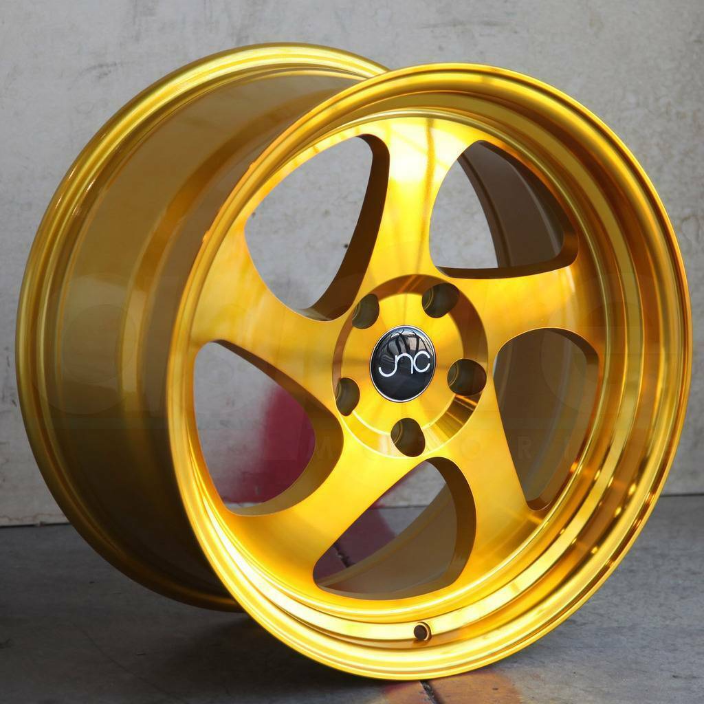 16x8/16x9 JNC 034 4x100 25/20 Transparent Gold Wheel Rims set(4) - Wheels