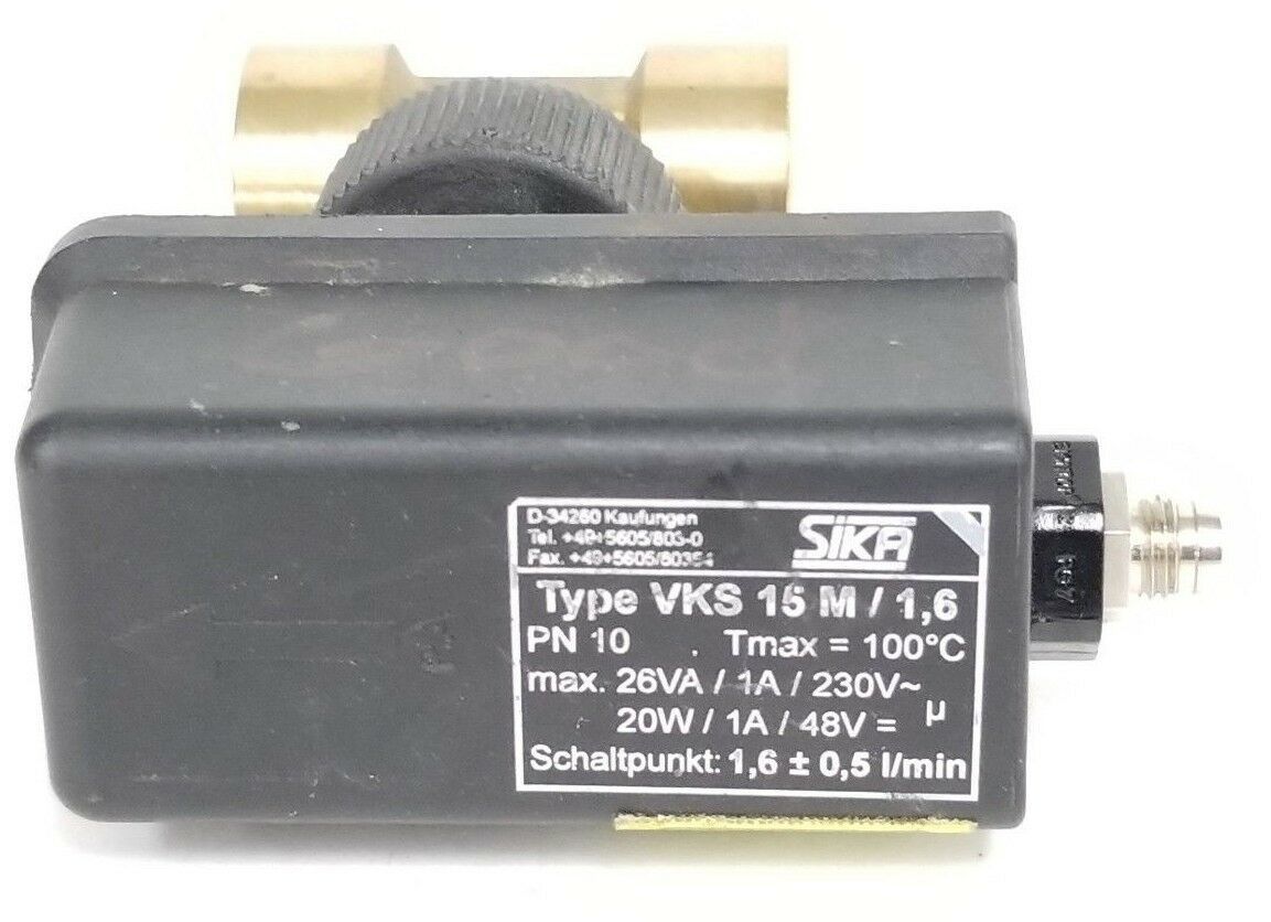 SIKA TYPE VKS 15 M/1,6 FLOW CONTROL SWITCH W/ PN25 1/2'' VALVE VKS 15M ...