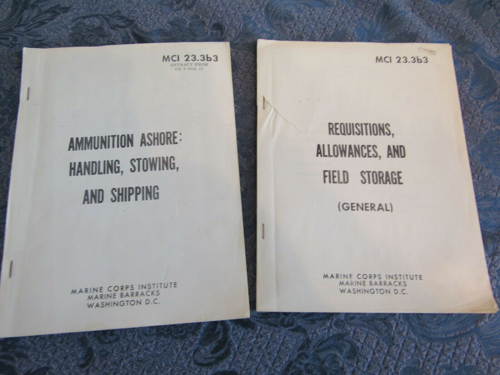 USMC MCI Marine Corps Institute Ammunition & Requisition Handbooks Cold ...