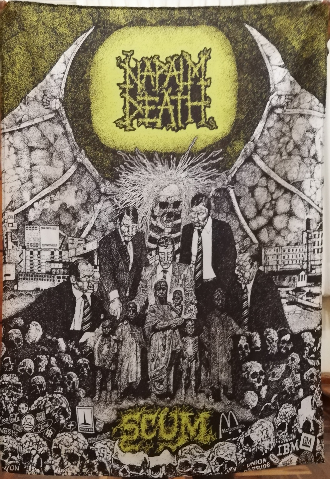 NAPALM DEATH Scum FLAG CLOTH POSTER CD Grindcore Death Metal - Other