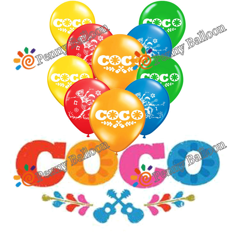 10pcs/lot Coco Latex Balloon Happy Birthday party Decorations For Kids ...