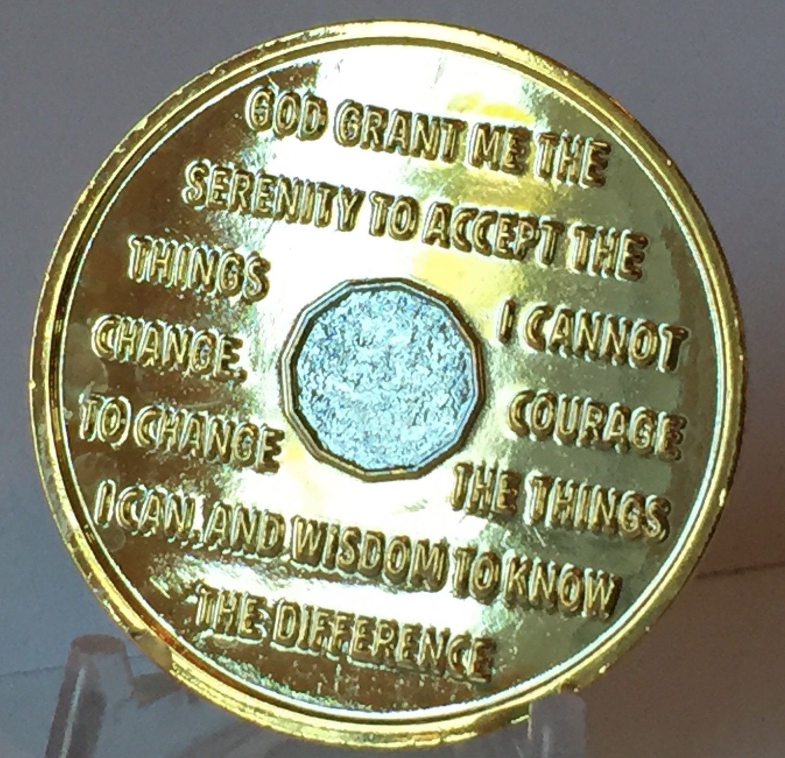 24 Hours Gold Plated AA Alcoholics Anonymous Medallion Bi-Plate ...