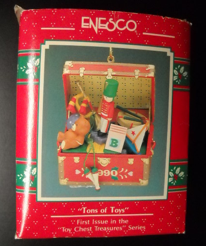 Enesco Christmas Ornament 1990 Tons Of Toys First in Toy Chest ...