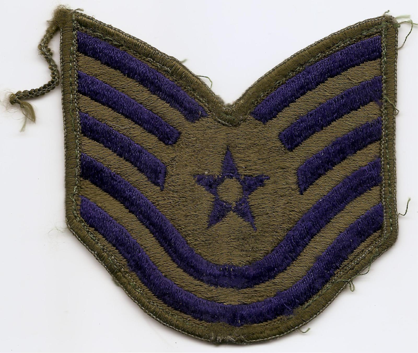 Vintage USAF Air Force E-6 Technical Sergeant Blue/Green Embroidered ...
