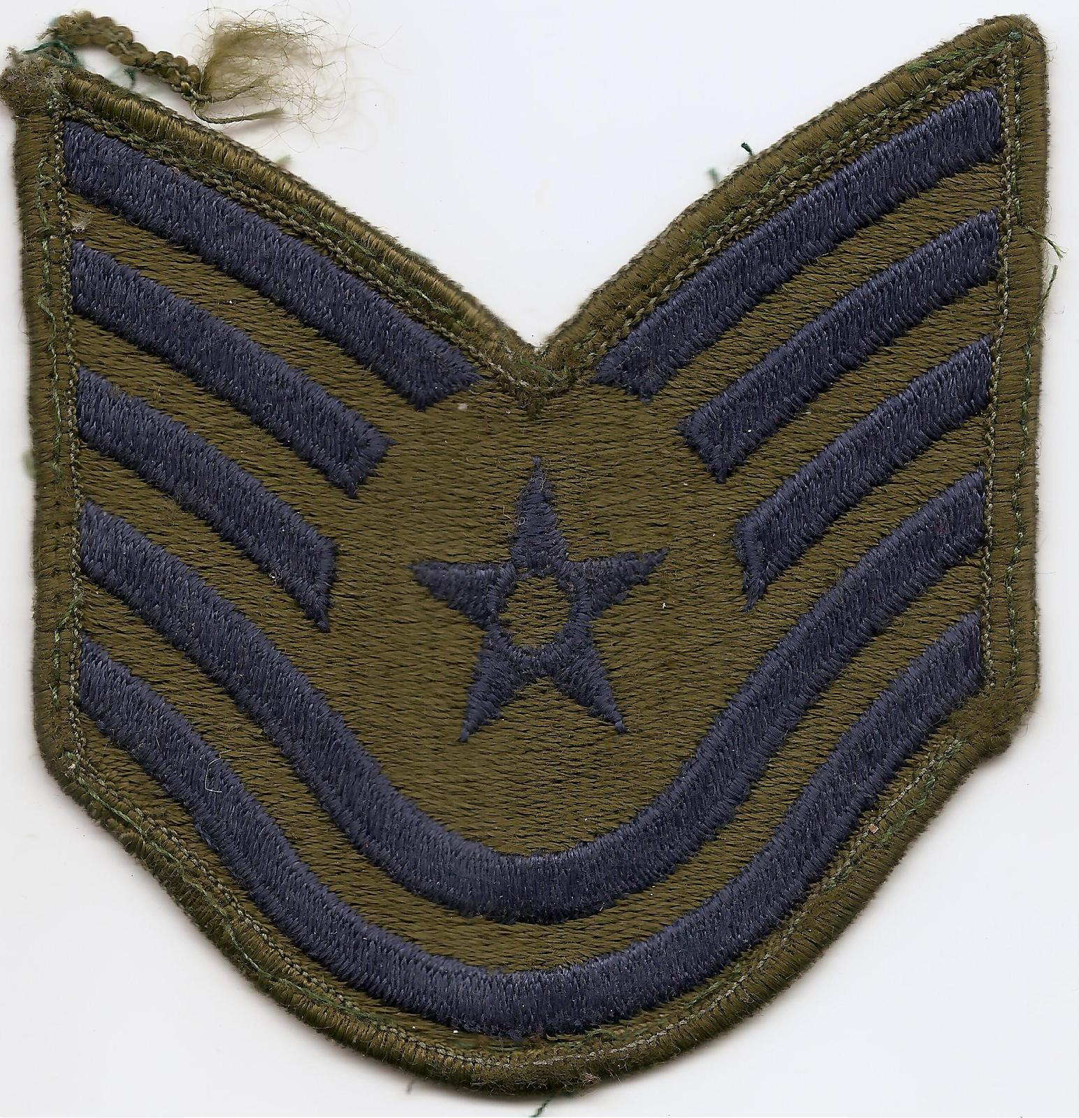 Vintage USAF Air Force E-6 Technical Sergeant Blue/Green Embroidered ...
