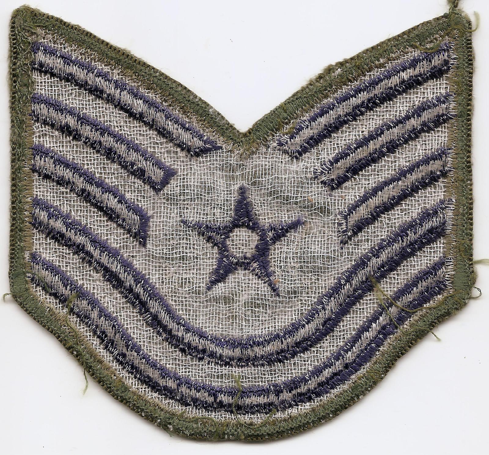 Vintage USAF Air Force E-6 Technical Sergeant Blue/Green Embroidered ...