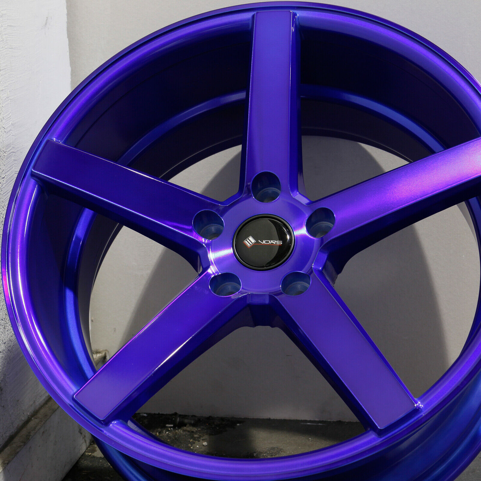 18x8.5 Vors TR5 5x114.3 35 Candy Purple Blue Wheels Rims Set(4) 73.1 ...