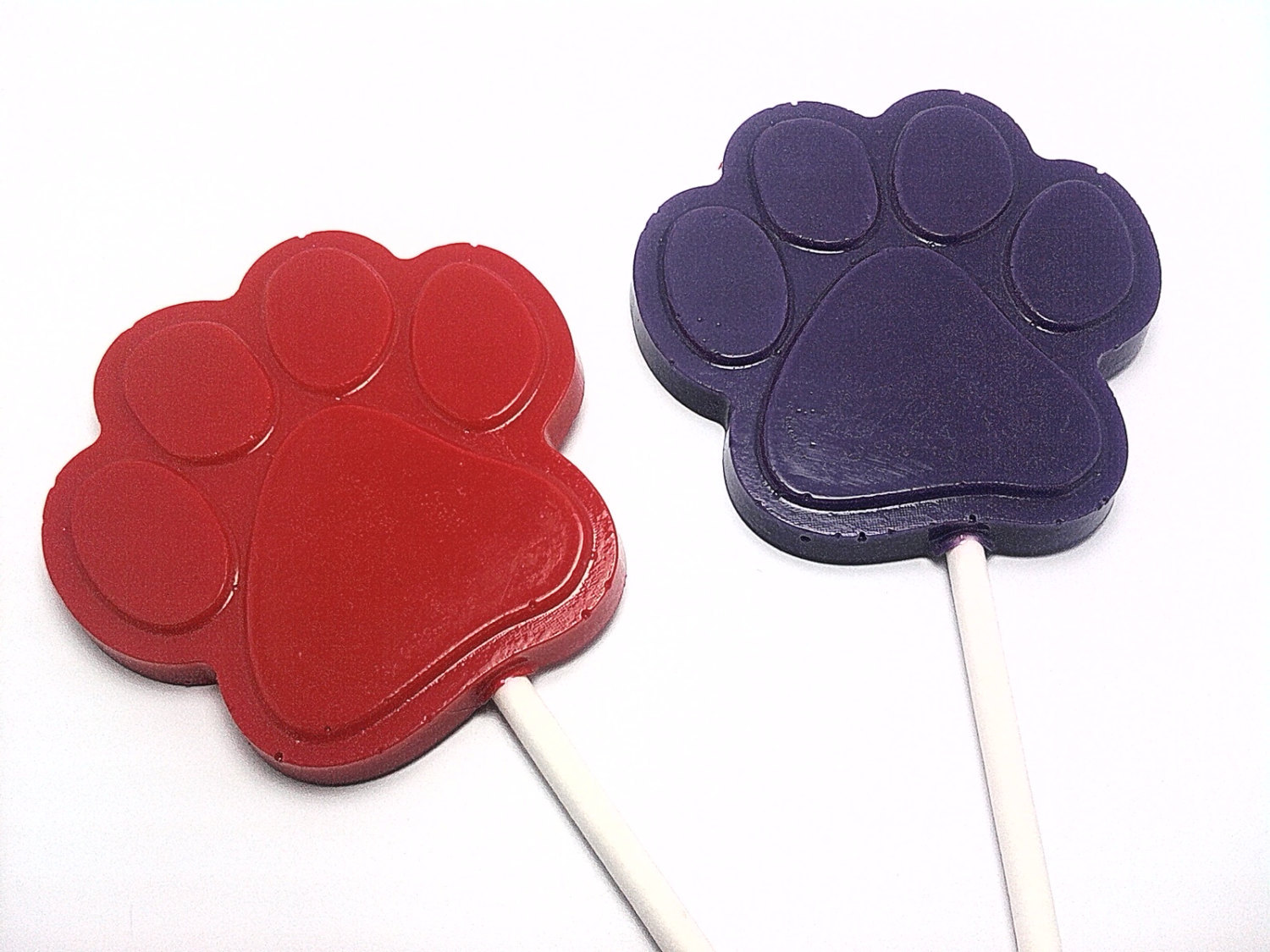 12 LARGE DOG PAW lollipops - Pick Any Color and Flavor - Food & Beverages