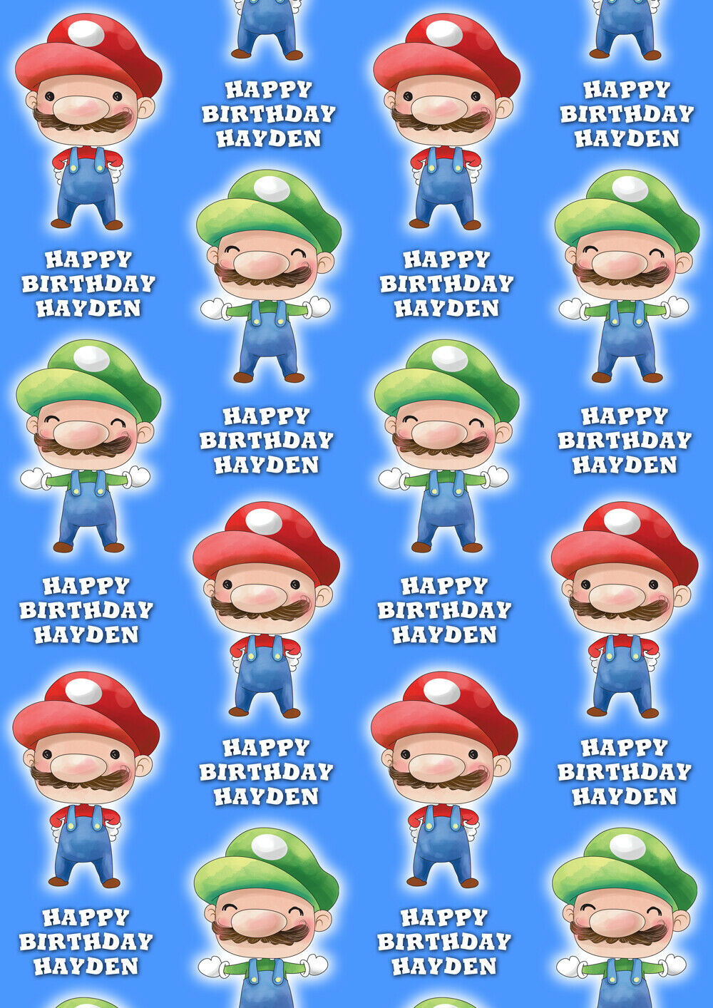 MARIO AND LUIGI Personalised Gift Wrap - Super Mario Nintendo Wrapping ...