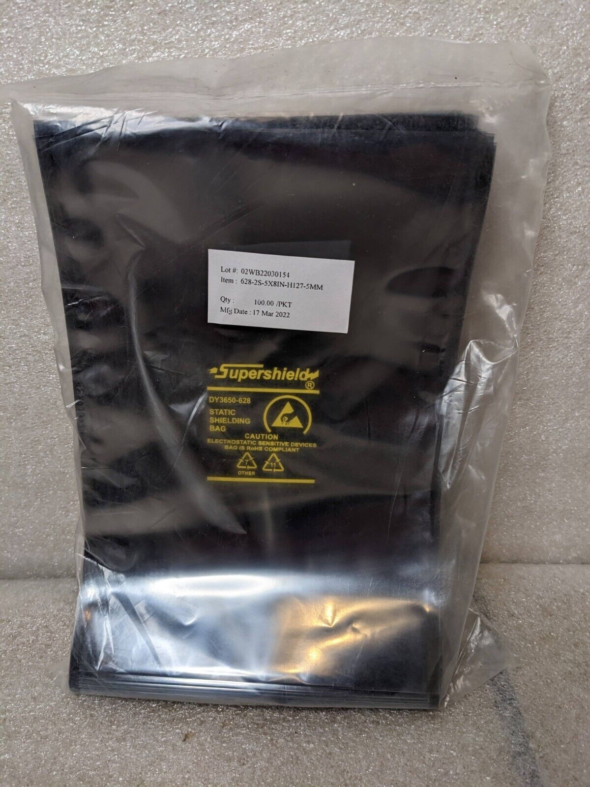 100/PKT SUPERSHIELD STATIC SHIELDING BAG 5x8 inch Electrostatic DY3650 ...