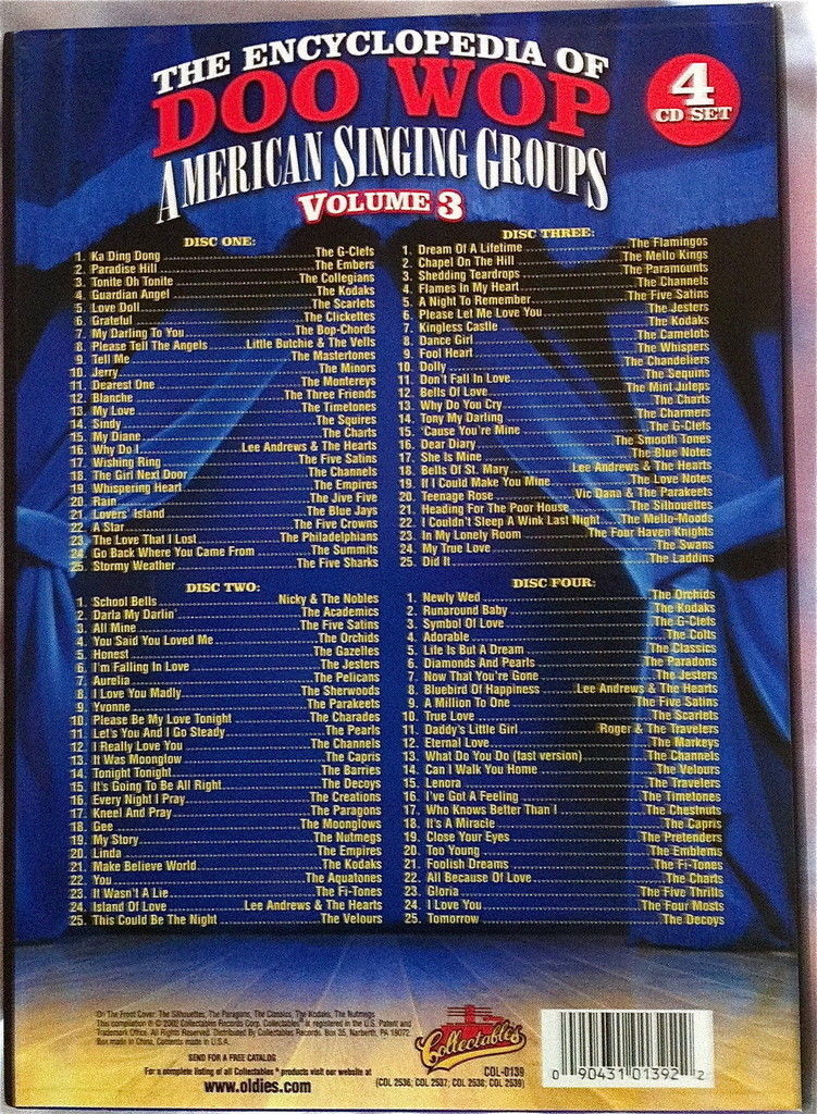 The Encyclopedia of Doo Wop - VOLUME 3 - 4 CD BOX SET - MANY ARTISTS ...