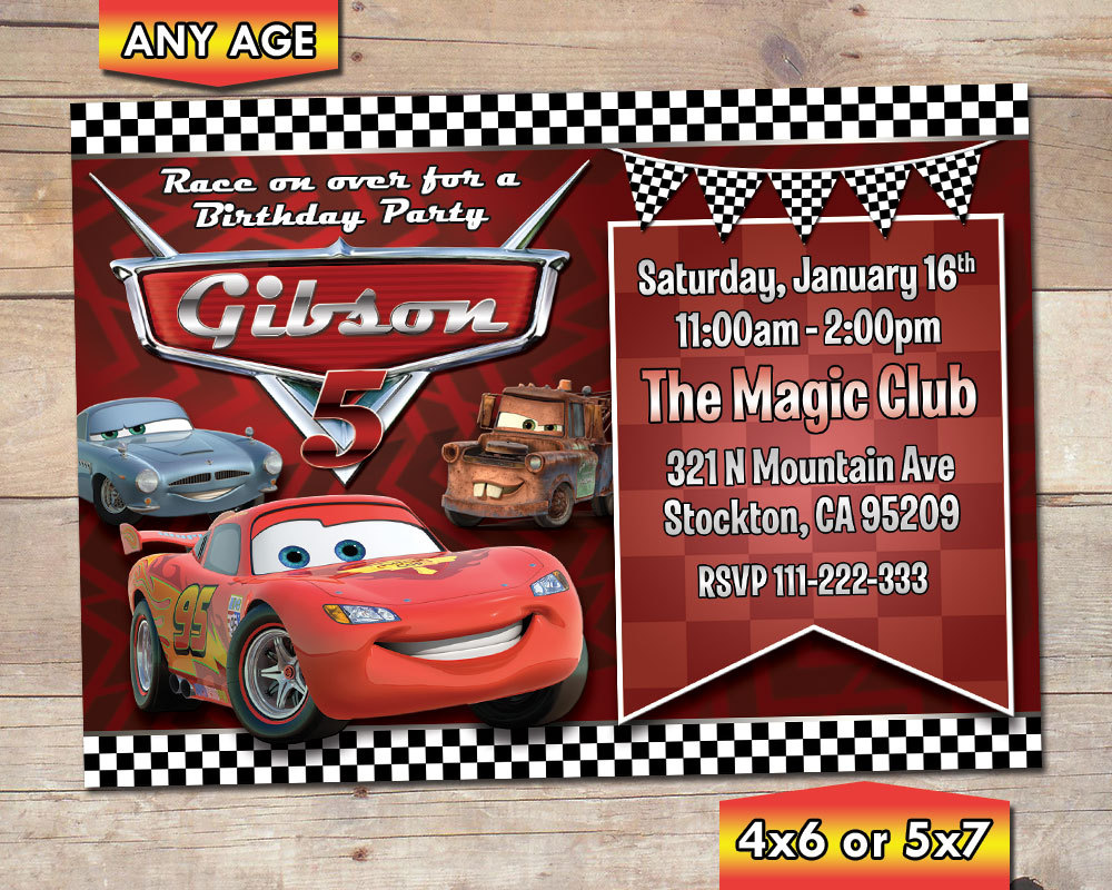 Cars Birthday Party Invitation - Greeting Cards & Invitations