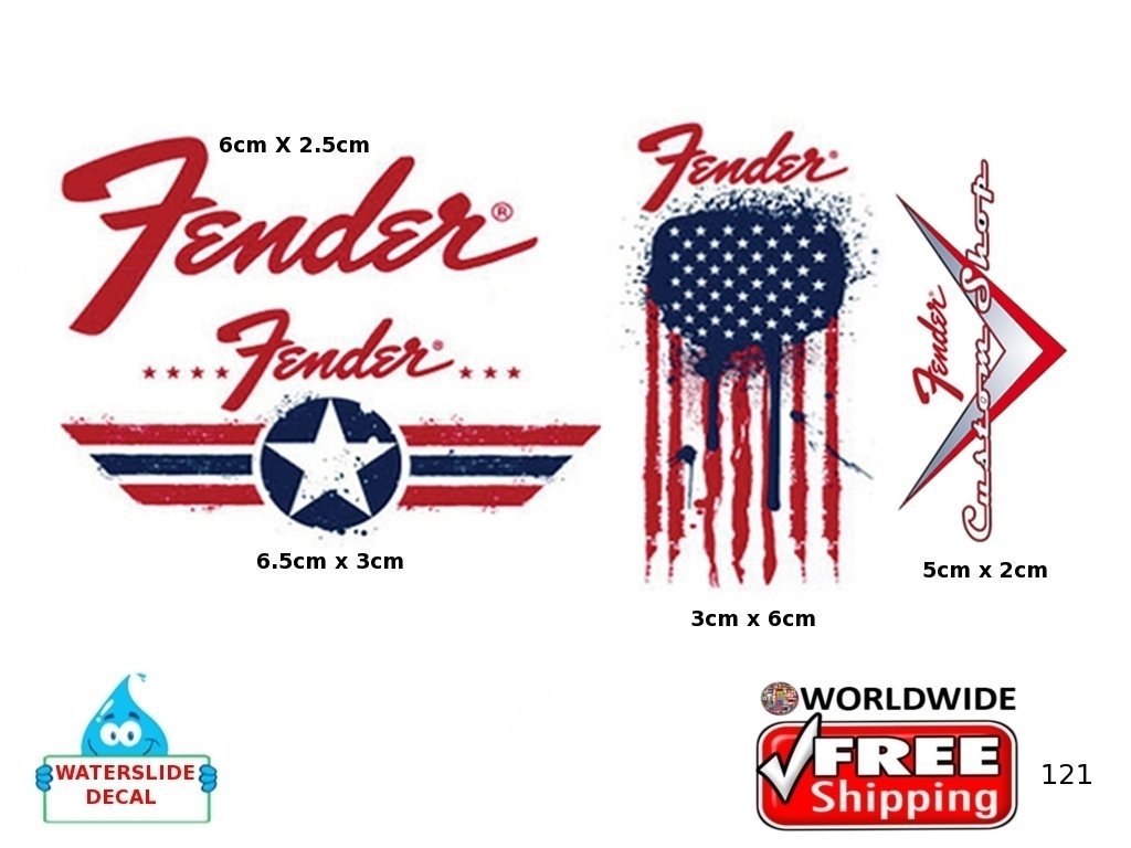 Fender Stratocaster Guitar Decal Inlay Headstock Sticker Waterslide ...