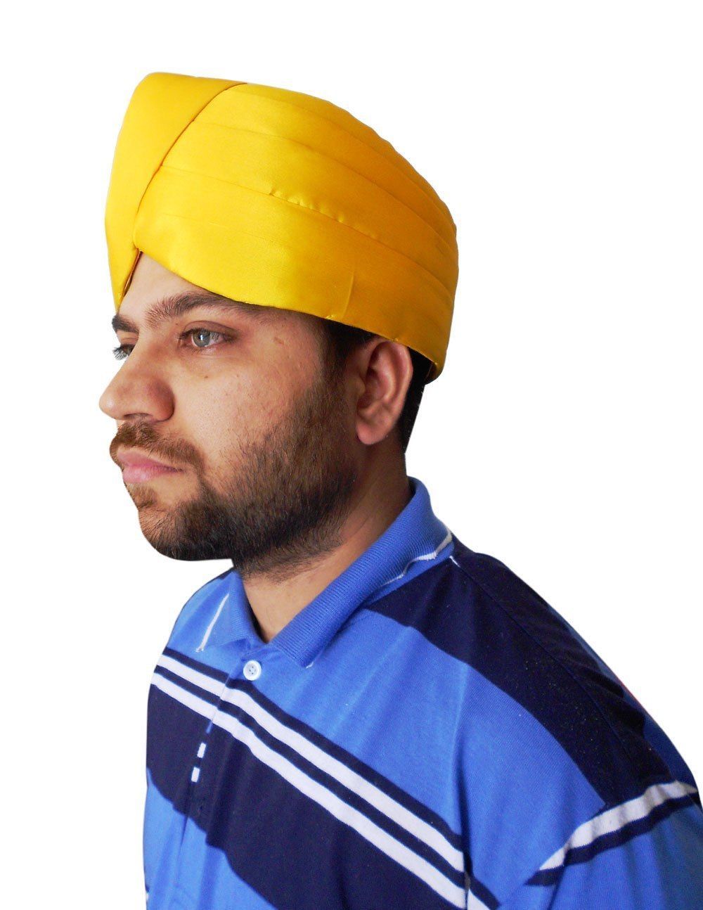 Men Pagri Indian Handmade Traditional Sikh Top Hat Yellow Sikh Dastar ...