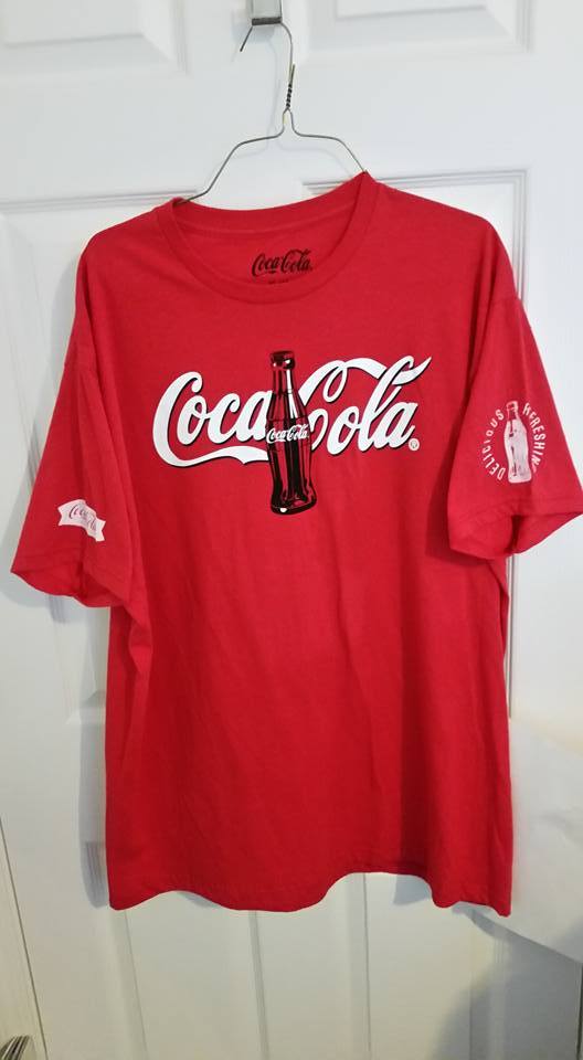 Coca Cola Classic bottle on a new XL red tee shirt.. - Other