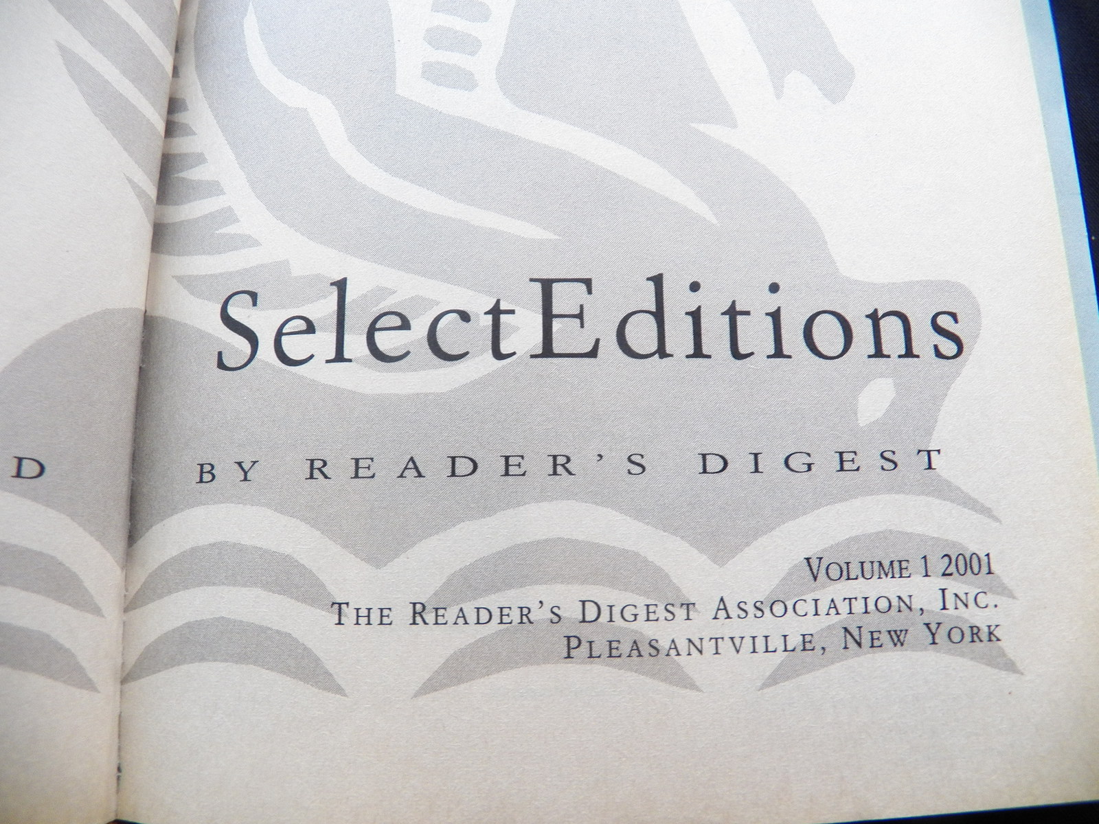 Reader’s Digest Select Editions Vol. 1 2001 HC DJ #novels #collectibles ...