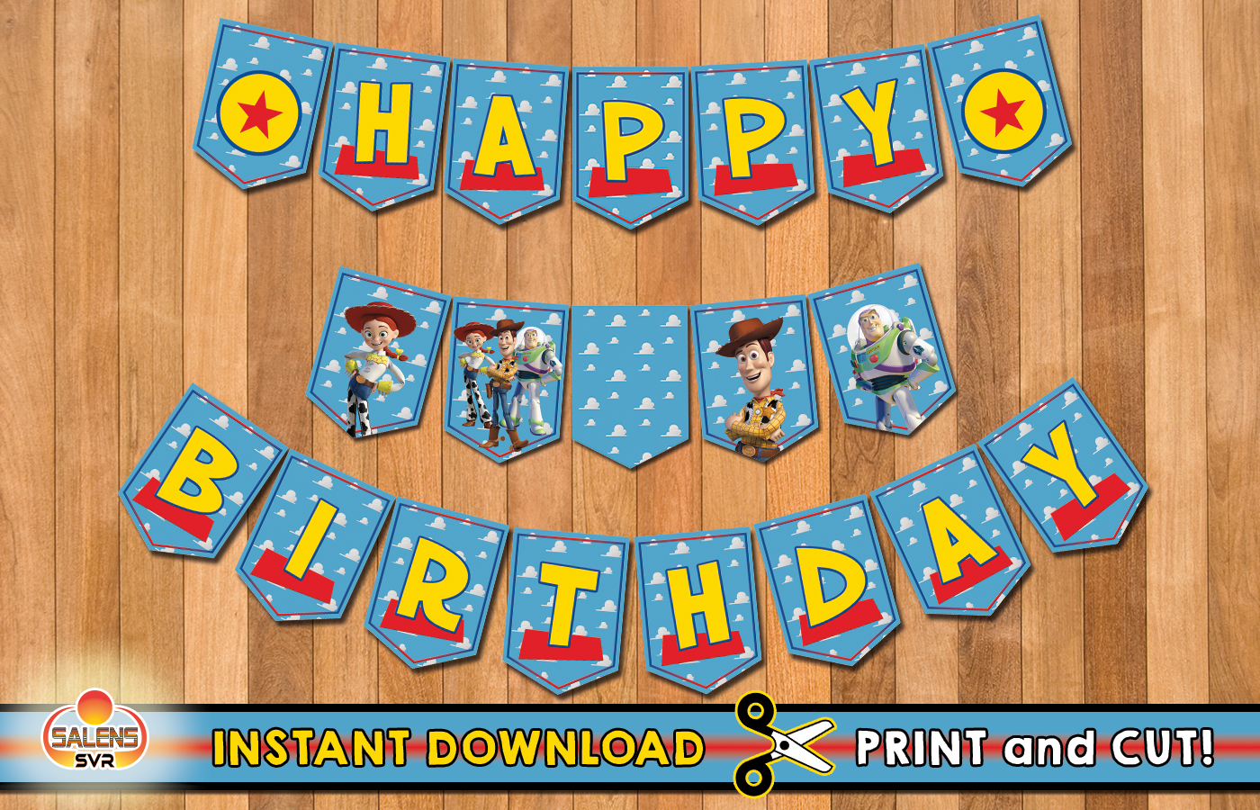 Happy Birthday Toy Story Printable Banner - Instant Download - Digital ...