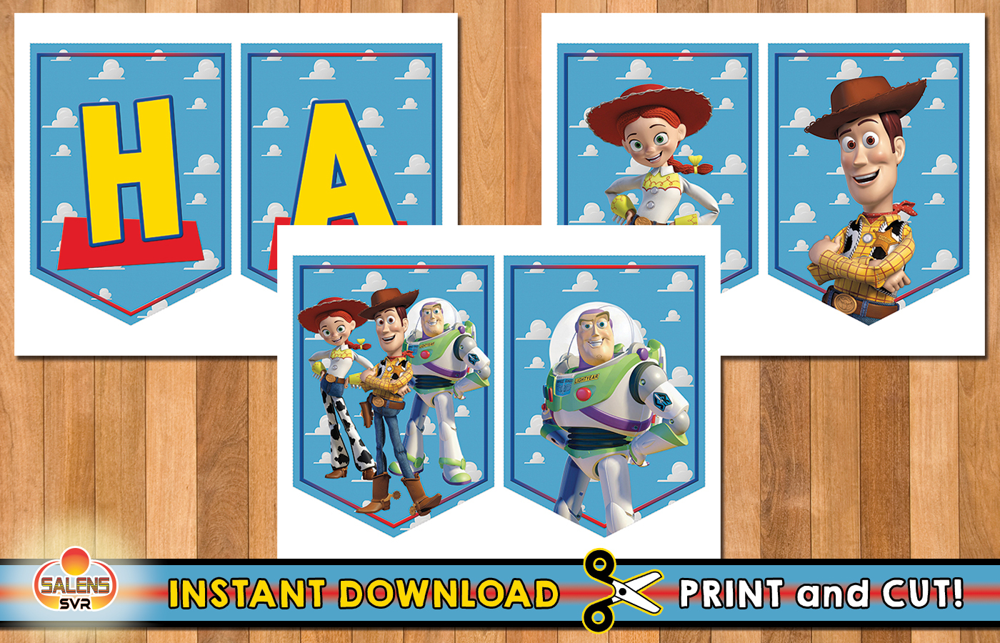 Happy Birthday Toy Story Printable Banner - Instant Download - Digital ...