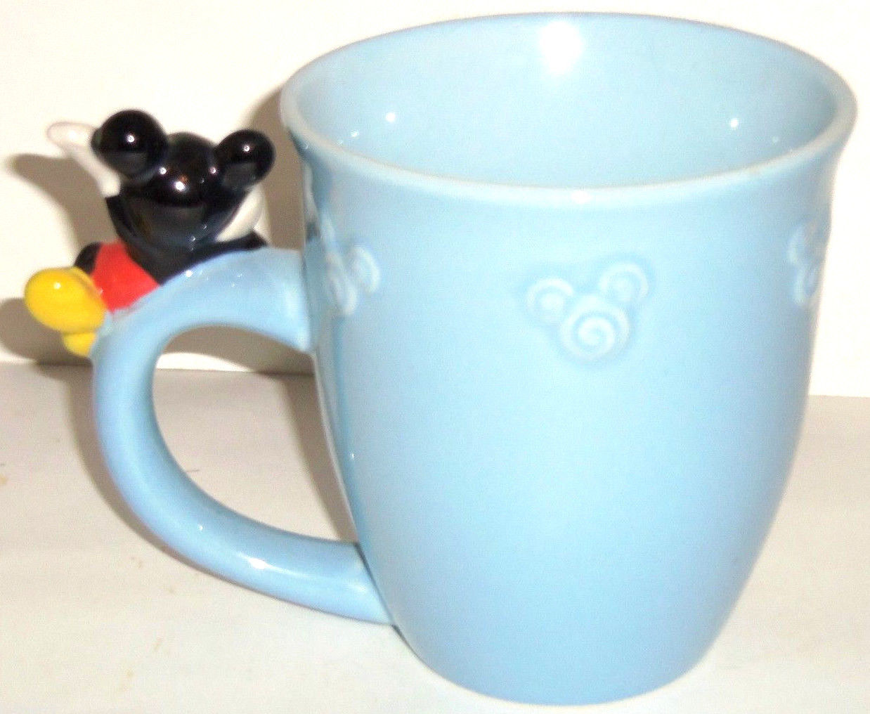 Disney Store Mickey Mouse Coffee Mug Figurine Lounging On Handle Light ...