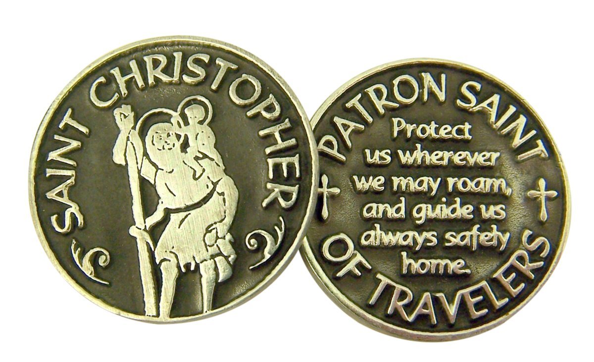 Patron of Travelers Saint Christopher Devotional Prayer Coin - Other