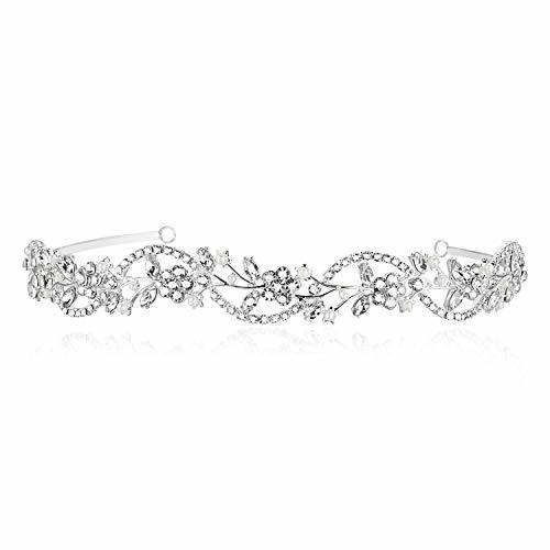 Bridal Flower Rhinestones Crystal Wedding Headband Tiara Faux Pearl