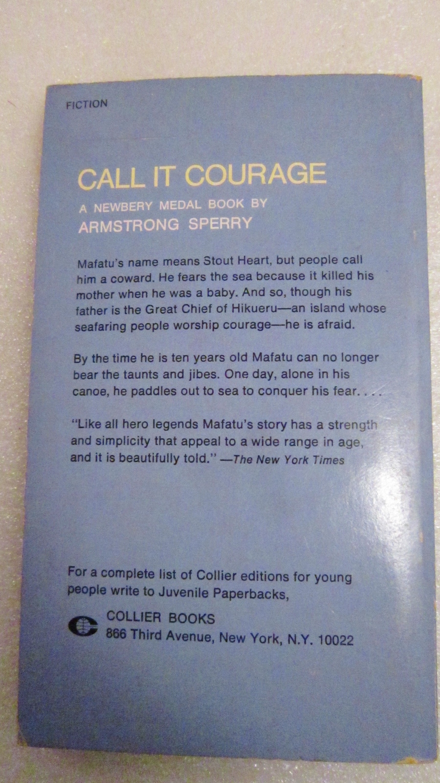 Call It Courage 1971 Armstrong Sperry, First Collier Books edition ...