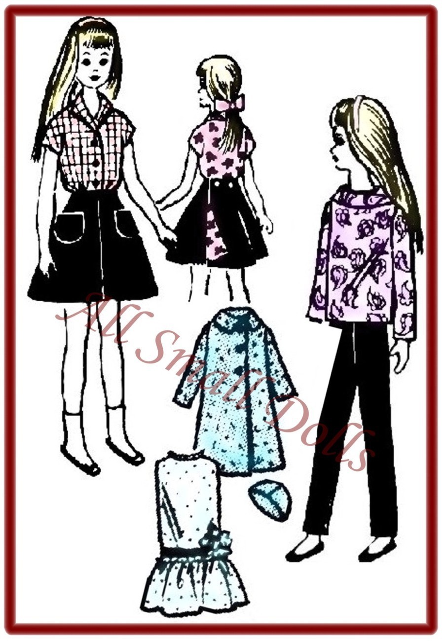 Vintage Doll Clothing Pattern for 9" Dolls - Vintage (Pre-1970)
