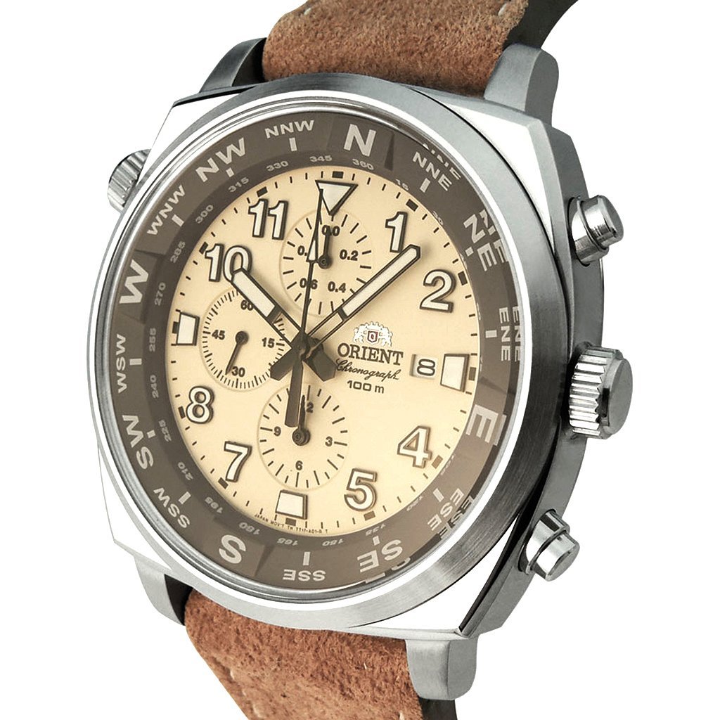 ORIENT Sporty Quartz Chronograph 100M Pilot Watch Classic Beige ...