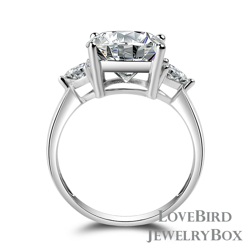 4 91 Ct Round Cubic Zirconia Trilogy Ring 925 Sterling Silver