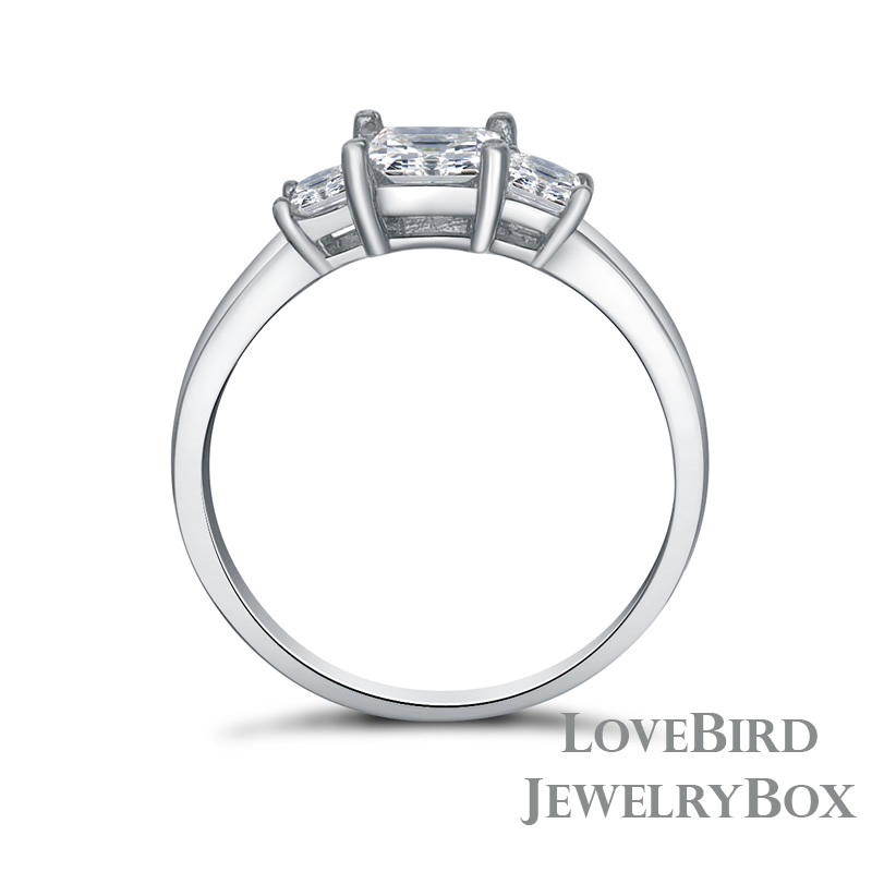 0 75 Ct Princess Trilogy Ring Cubic Zirconia 925 Sterling Silver