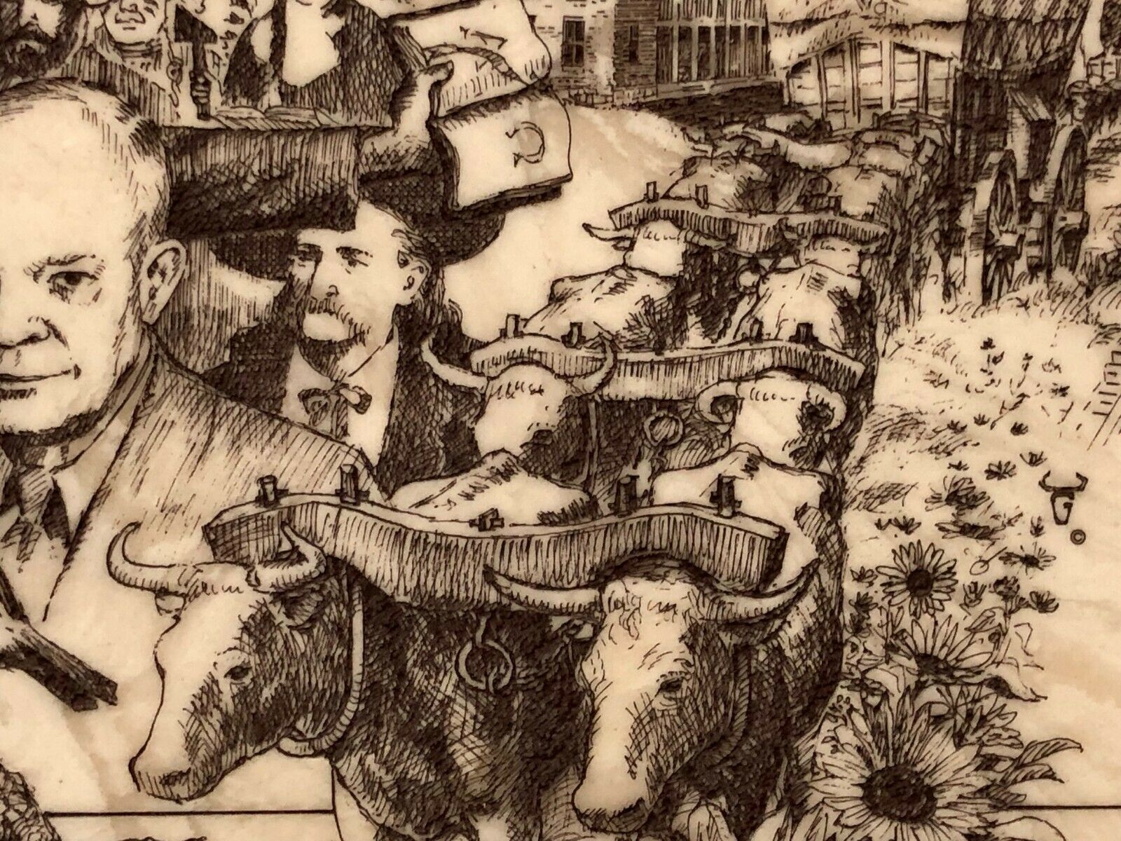 Lmtd-Ed David Frederick Gray Marble Etching Entitled “The Kansas Legend ...