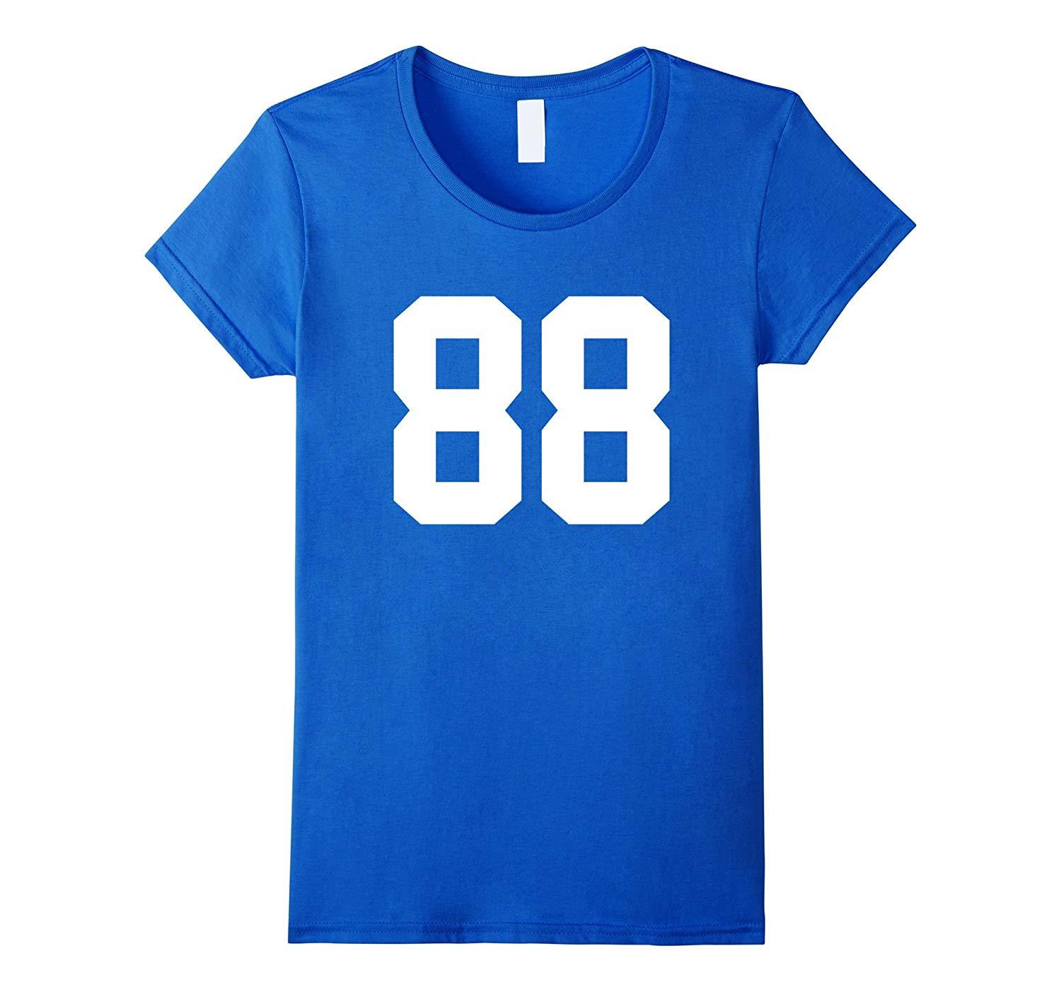 New Tee - #88 Team Sports Jersey Number Front & Back Player / Fan Tee ...