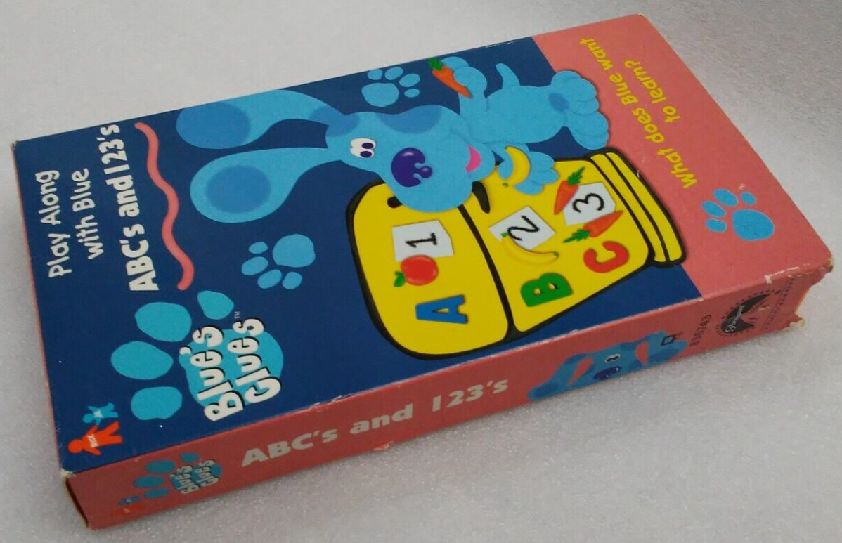 VHS Blues Clues - ABCs and 123s (VHS, 1999, Orange Tape, Slipsleeve ...