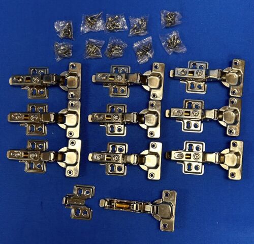 Soft Close Half Overlay Frameless Inset Cabinet Door Hinges w/Screws (9 ...