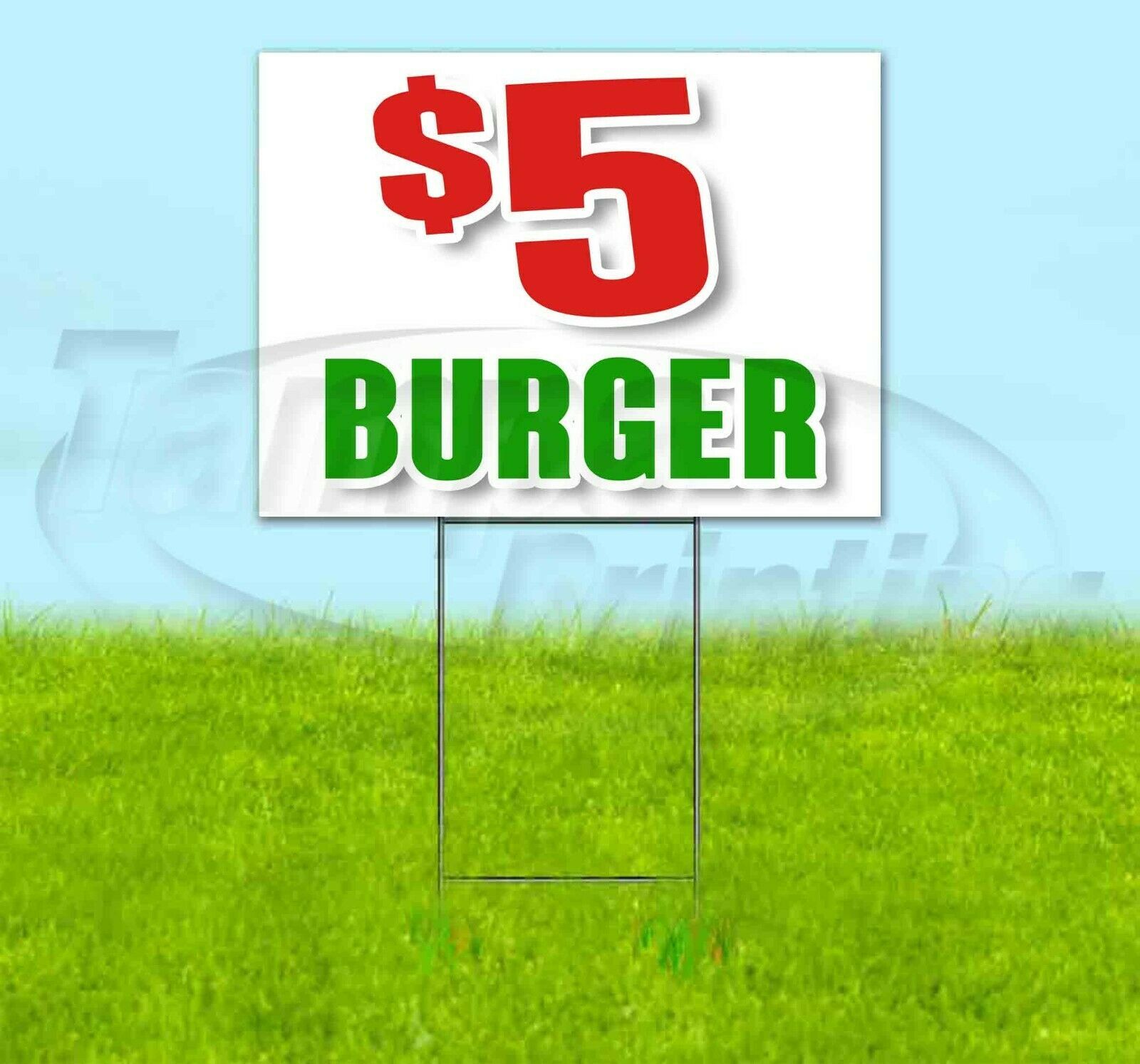 $5 BURGER 18x24 Yard Sign Corrugated Plastic Bandit Lawn USA CARNIVAL ...