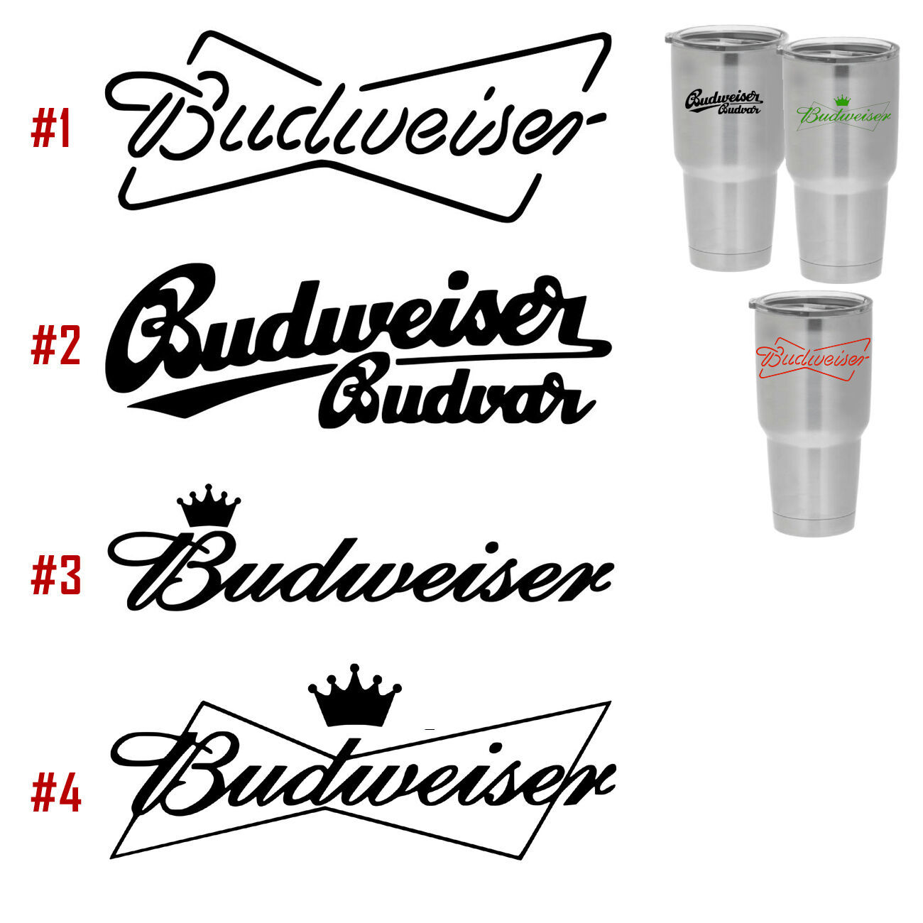 Vinyl Decal Sticker Budweiser Logo Vine Tumbler Cup Car Truck Window ...
