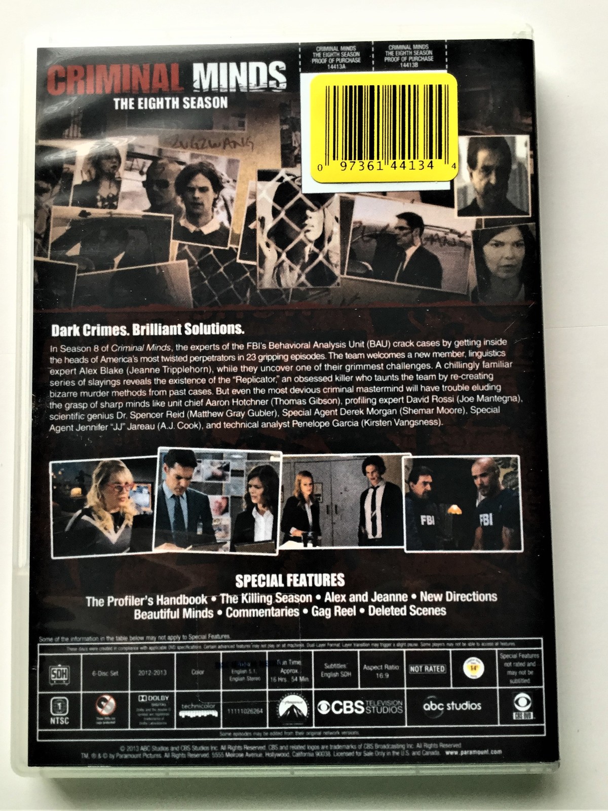 Criminal Minds Complete EIGHTH Season 6-disc DVD set 2012-2013 - DVDs ...