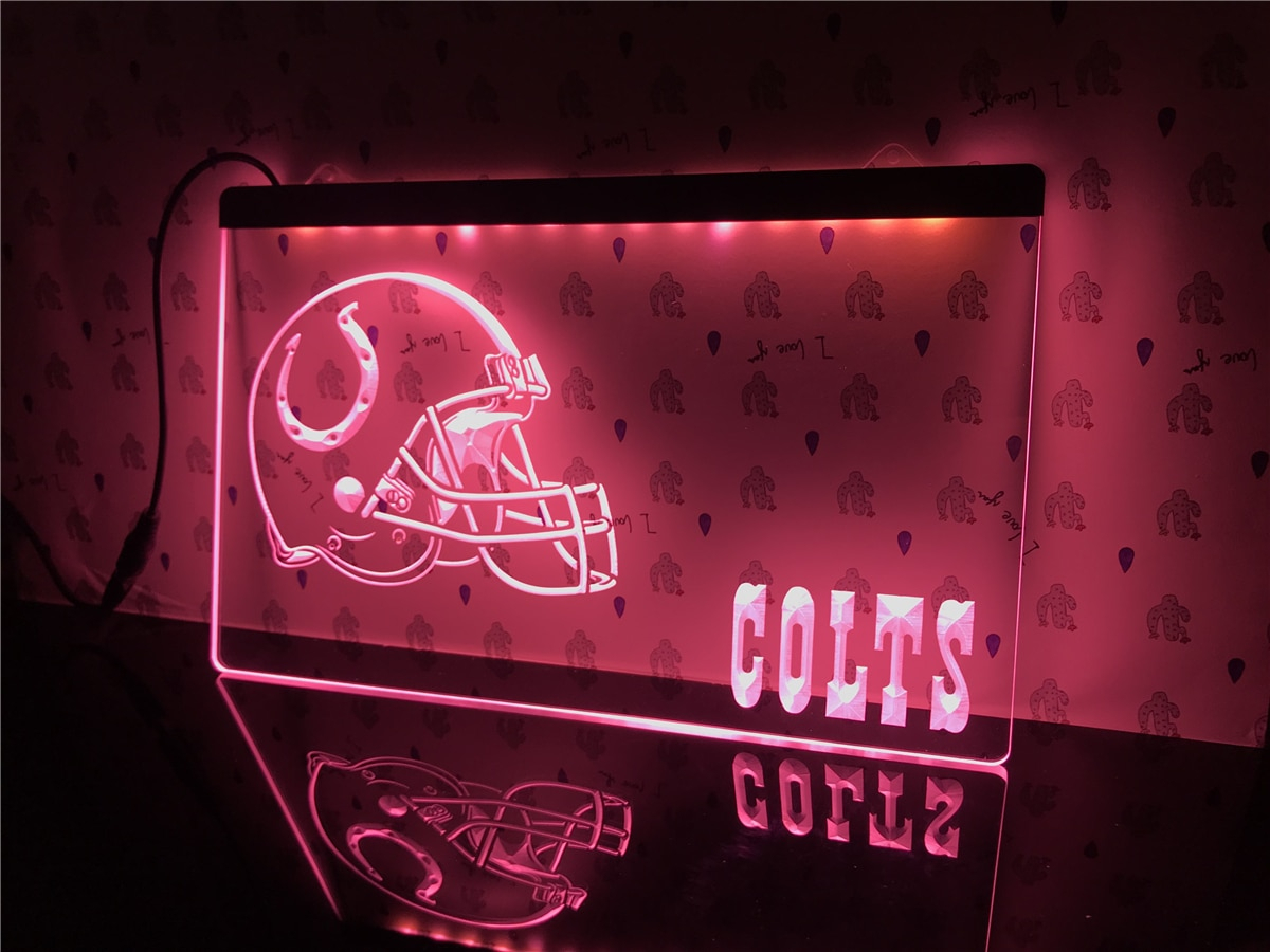 NFL INDIANAPOLIS COLTS LED Neon Sign for Game Room,Office,Bar,Man Cave ...