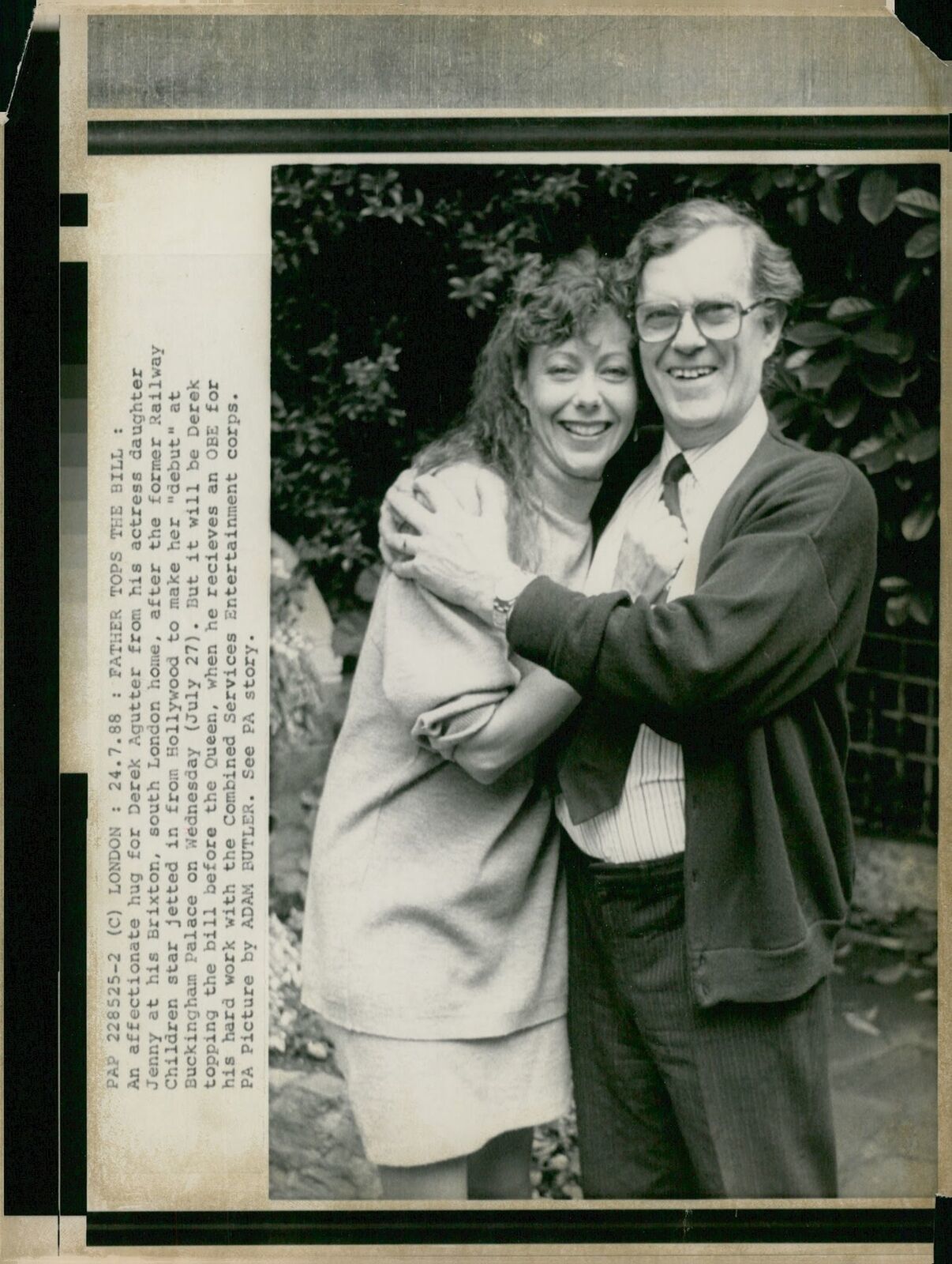 Actress Jenny Agutter hugs her father - Reprint - Art