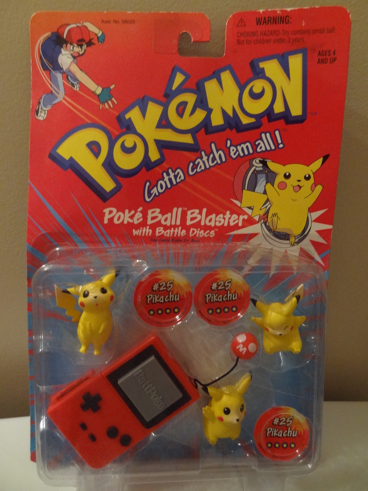 RARE POKEMON BALL BLASTER W/ BATTLE DISCS NEW N BOX 1999 PIKACHU 3 ...
