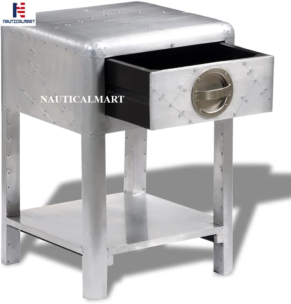 Nauticalmart Aviator&Table with 1 Drawer Vintage Aircraft Airman Style ...