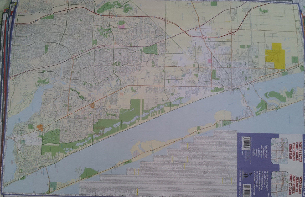 Vero Beach Sebastian Fort Pierce Port St Lucie 27 x 39 Laminated Wall ...