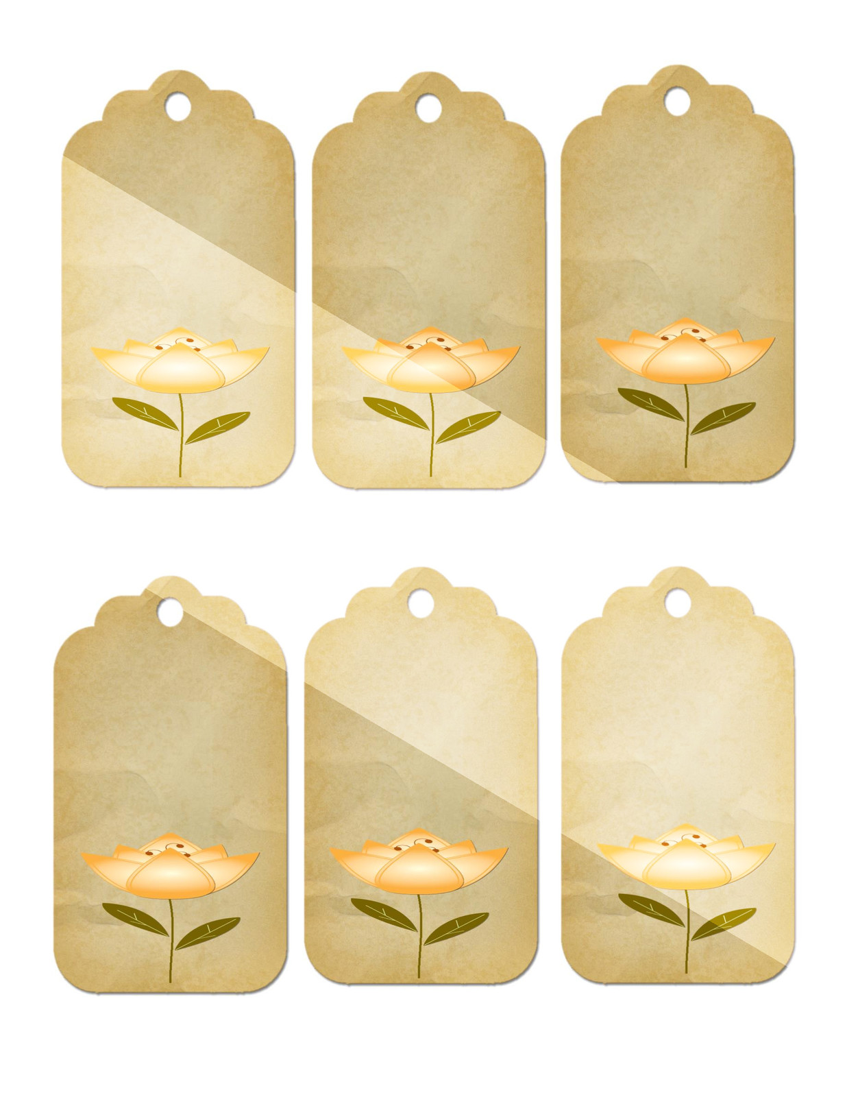 6 Flower Tags19-Download-ClipArt-ArtClip-Digital - Paper Crafts