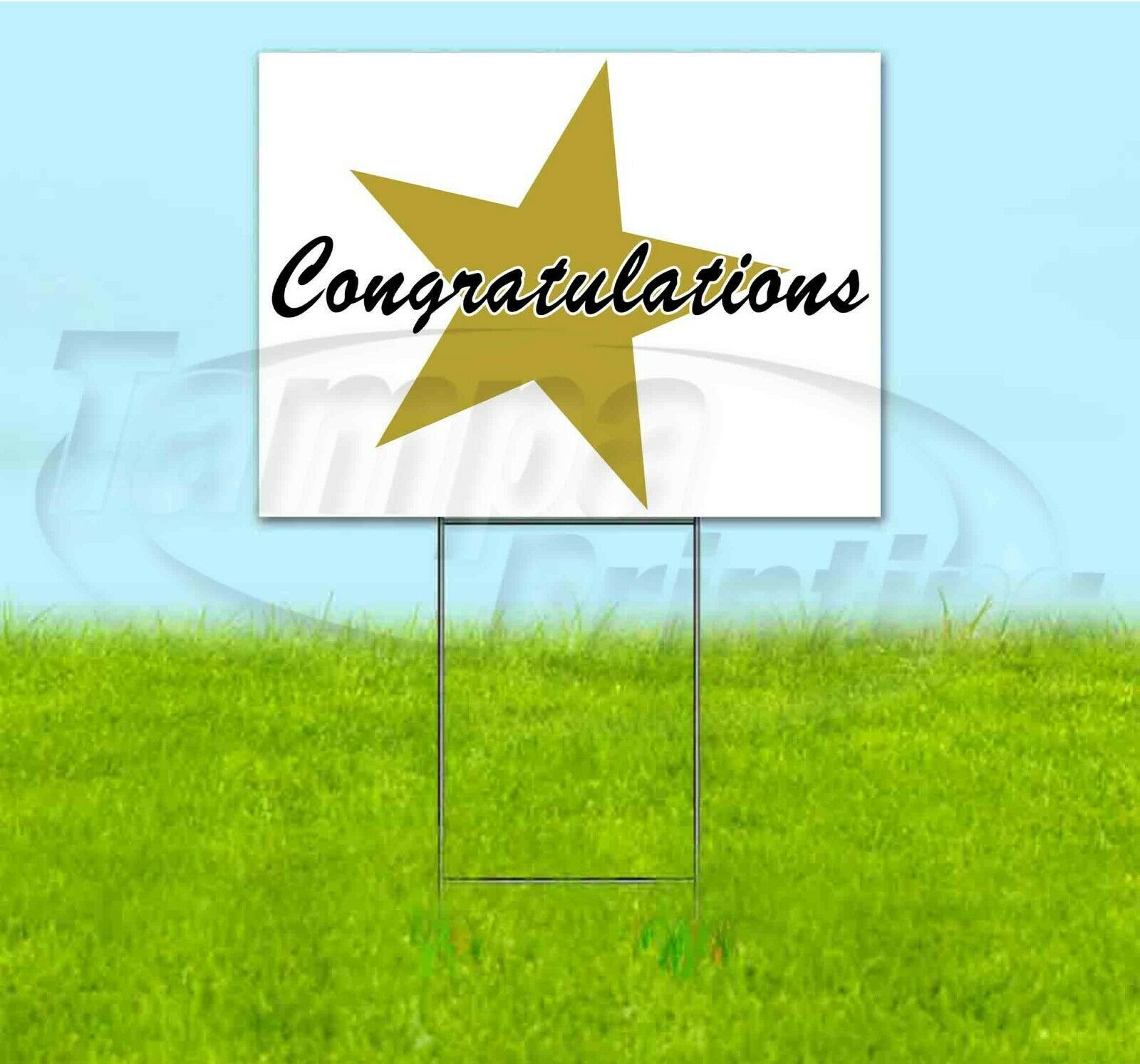CONGRATULATIONS 18x24 Yard Sign Corrugated Plastic Bandit Lawn Business ...